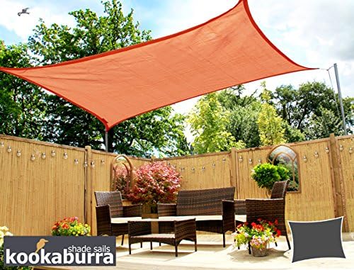 Kookaburra 3m x 2m Rectangle 320gsm Knitted Sun Sail Shade Canopy 93.3% ...