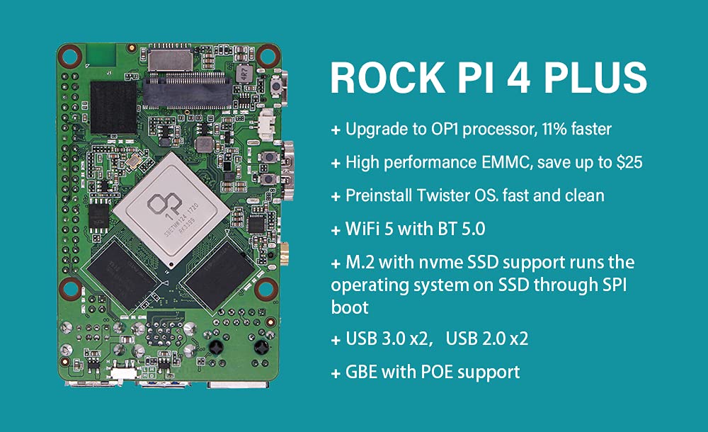Mua Rock Pi 4 Plus Rockchip RK3399(OP1) Single Board Computer LPDDR4 2GB with WiFi 5 and ...