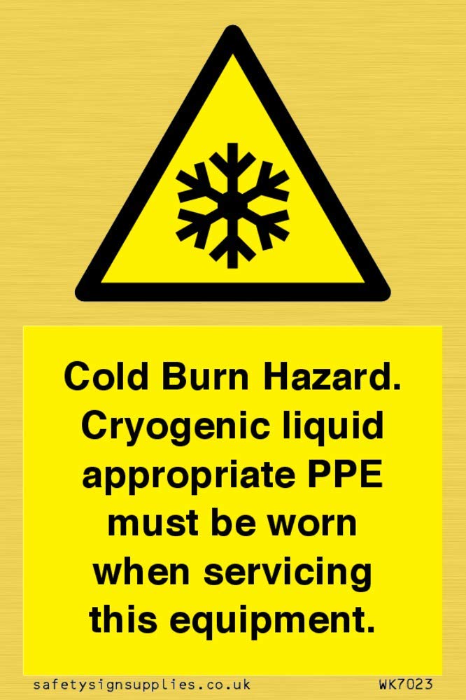 Cold Burn Hazard. Cryogenic liquid appropriate PPE must be worn when ...