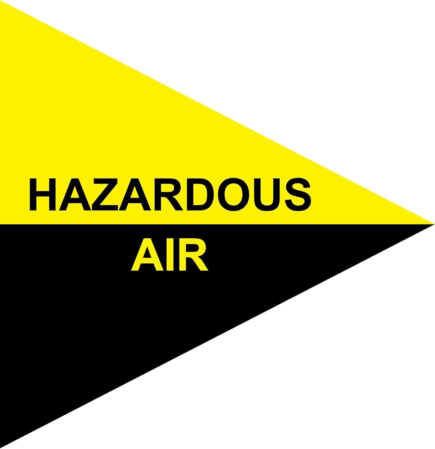 Hazardous air duct identification triangle Safety sign - Self adhesive ...