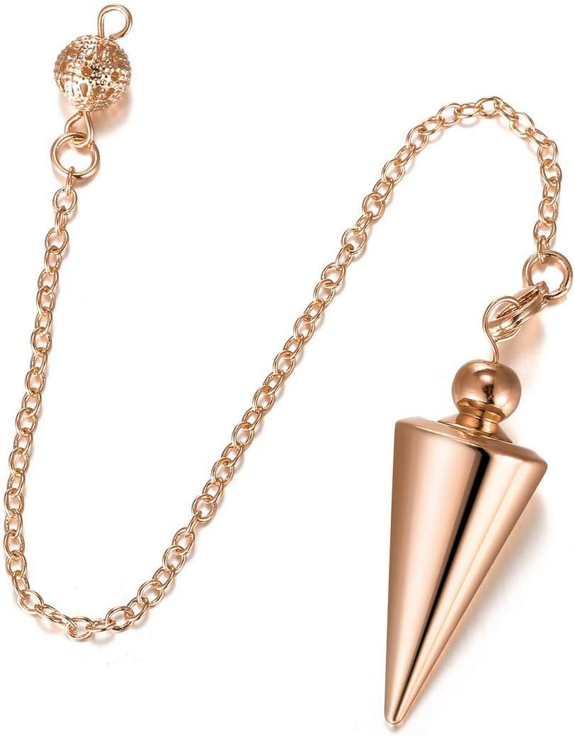 JOVIVI Copper Dowsing Pendulum Rose Gold Metal Scrying Divination ...