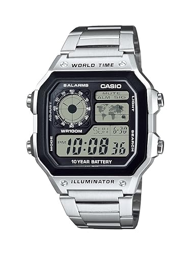 Casio AE1200WH Series | Men’s Digital Watch | 100M WR | Multi Alarms | 100 SEC Stopwatch ...