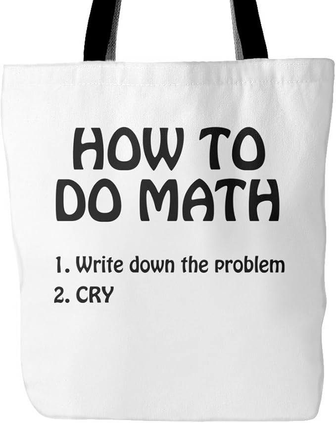 Amazon.com: How To Do Math Tote Bag, 18” x 18”: Clothing