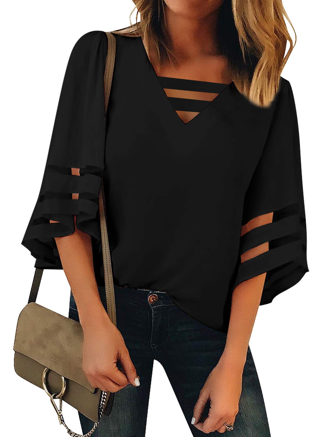 LookbookStore Spring Summer Tops for Women Dressy Casual 2024 Black ...