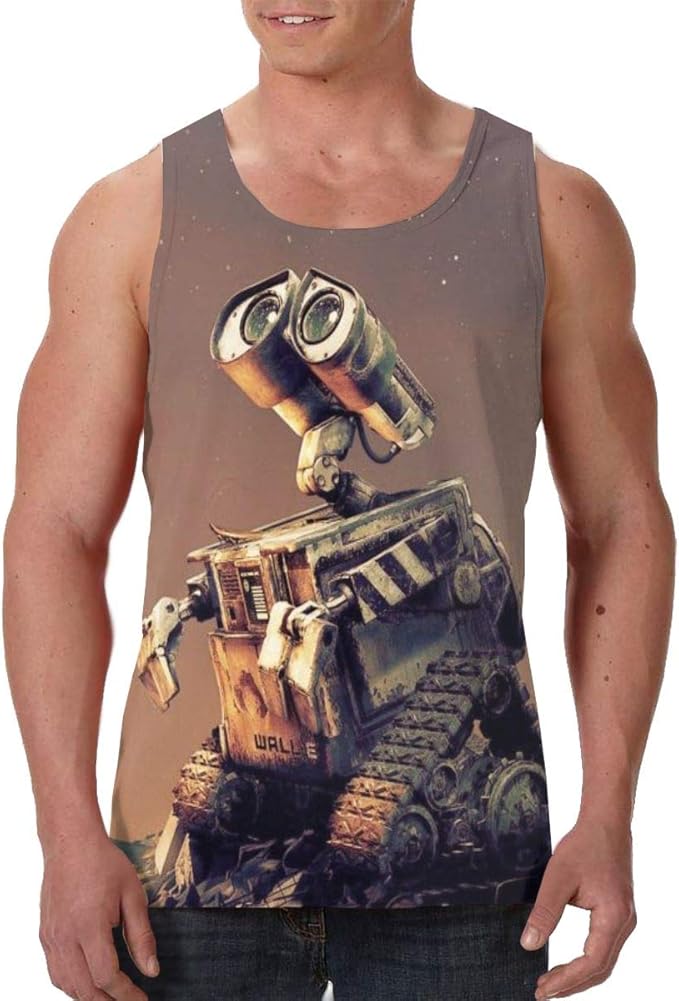 Wall-E Men's Round Neck Sleeveless Premium Tank Top Tank Vest Shirts ...