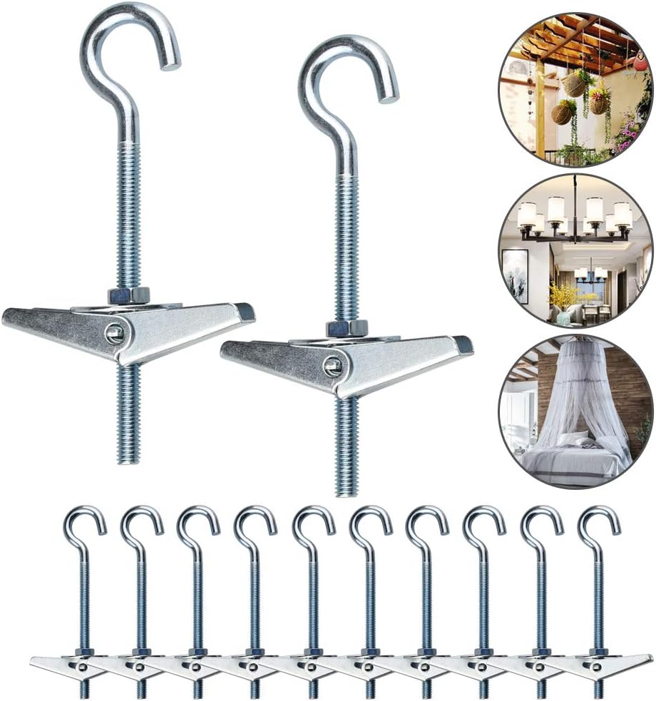 AFASOES 12 pcs Ceiling Hooks M5/90mm Carbon Steel Ceiling Mount Hook ...