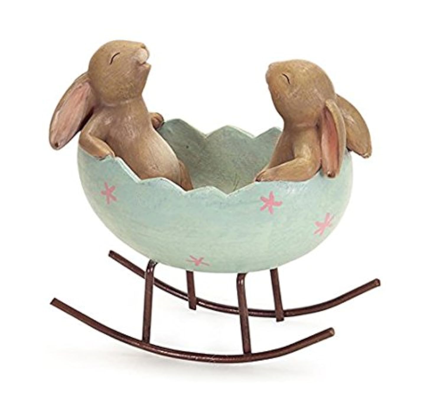 Laughing Bunny Rabbits Rocking in an Easter Egg Cradle Spring Easter ...