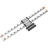 uxcell 2pcs MGN9 400mm Linear Guide Rail with 2pcs MGN9H Sliding Carriage Block Bearing Steel ...