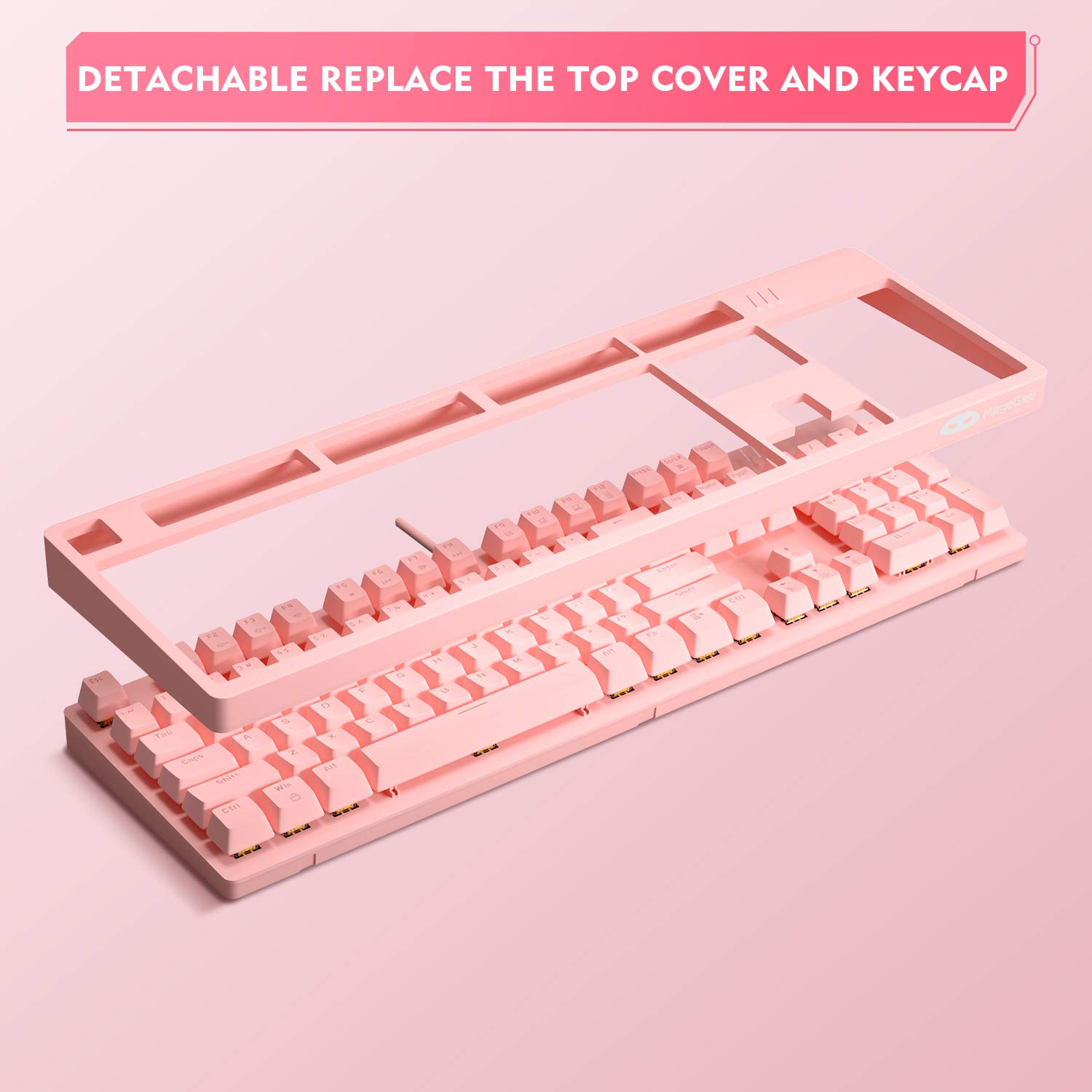 Mua MageGee Mechanical Pink Gaming Keyboard MK-Armor LED Rainbow ...