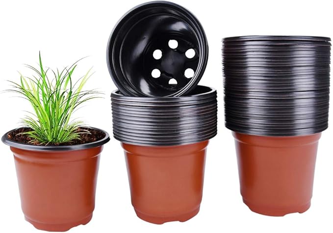 Plastic Plant Pot 100 Pack Flower Nursery Pots Starter Pot for Seedling ...