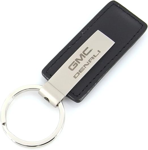 Amazon.com: GMC Denali Black Leather Rectangular Key Chain: Automotive