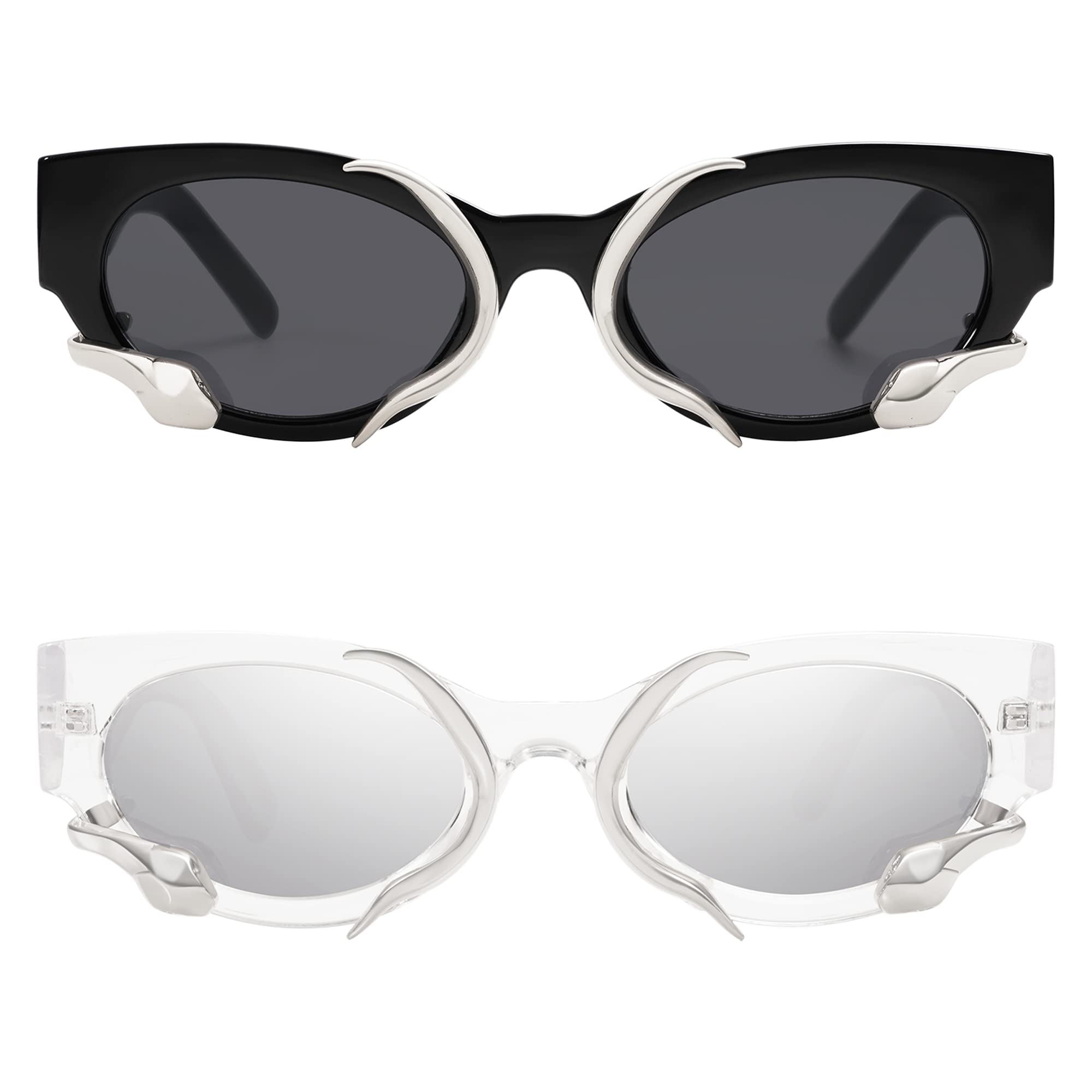 Appassal Trendy Snake Sunglasses for Women Men Vintage Cateye Y2k ...