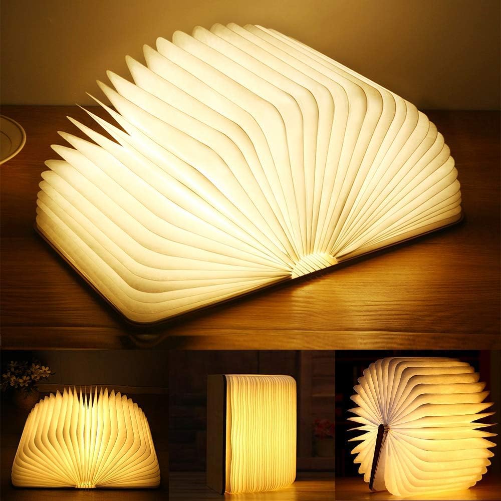 Wooden Folding Book Lamp, Magnetic LED Light, Decorative Lights, Table ...