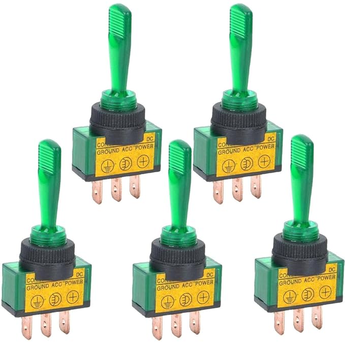 Amazon.com: ESUPPORT Car Auto 12v 20a 20amp 3p Green LED Light Off/on ...