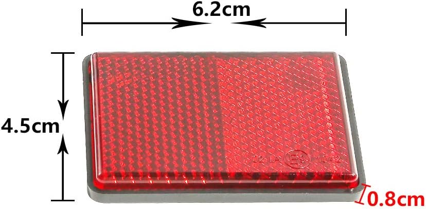 TAEUTO 10 Pack Trailer Rectangular Self Adhesive Red Reflectors ...