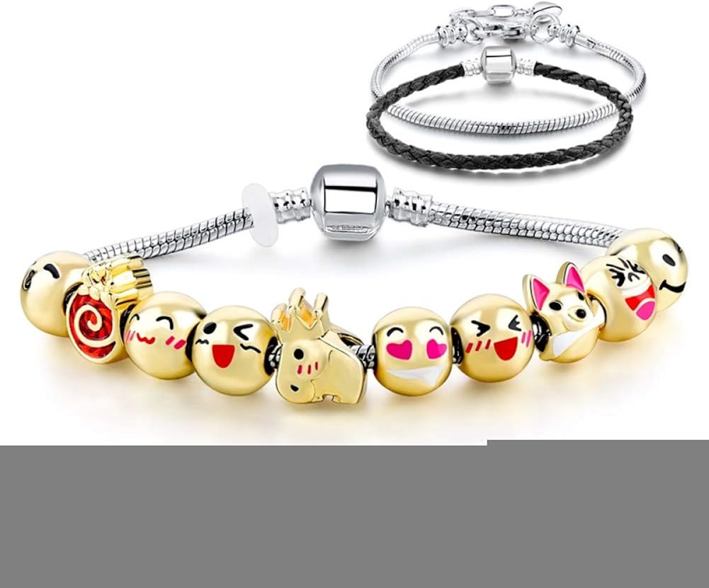 HFLGKLO Emoji Distance Gold Bracelet & Bangles For Women Design ...