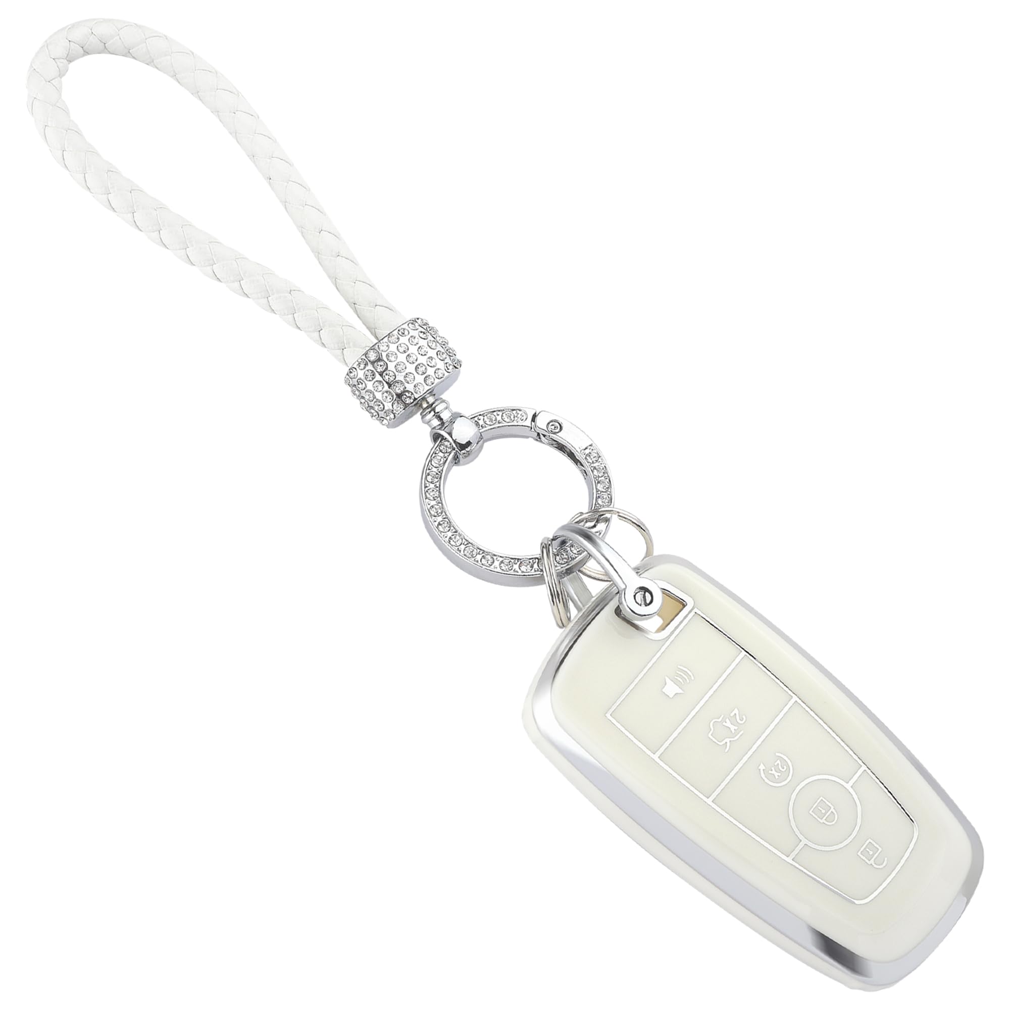 5-Button Car Key Fob Cover with Key Chain,Car Key Case Key Fob ...