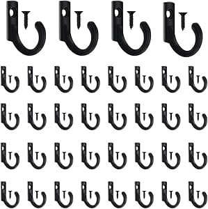 Amazon.com: 58 Pieces Wall Mounted Hook, Steel Small Coat Hooks, Black ...