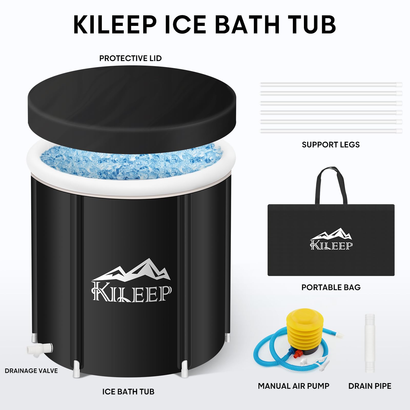 Mua Cold Plunge Tub with Cover, Large Ice Bath Tub at Home 120 Gallons ...