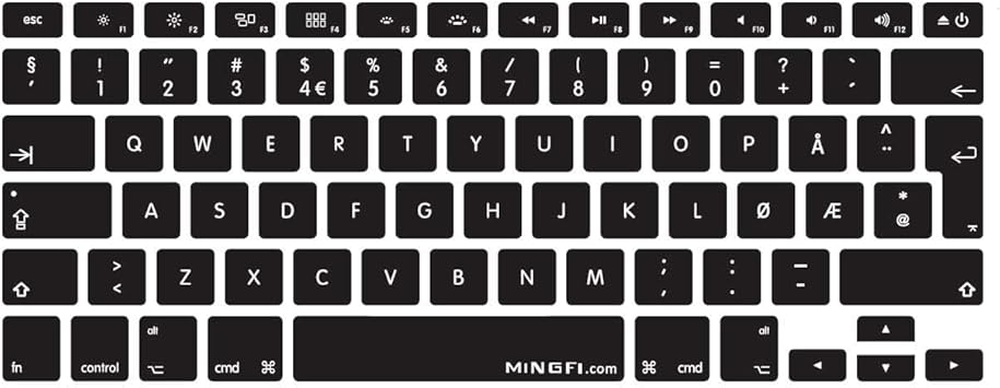 MiNGFi Norwegian Bokmal Keyboard Cover for MacBook Pro 13" 15" 17 ...