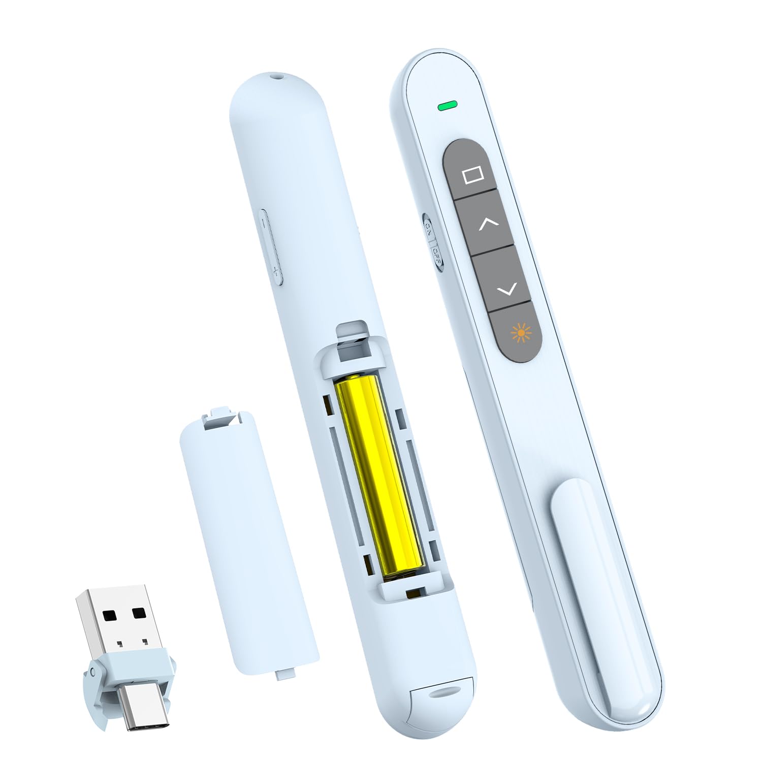 QUI Presentation Clicker for PowerPoint, RF 2.4GHz USB C Wireless ...