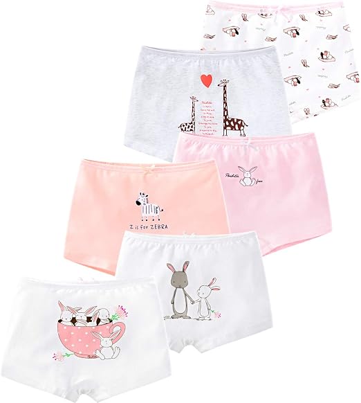 LeQeZe 6 Pezzi Mutandine Bambina Ragazza per Bambini Mutande di Cotone ...