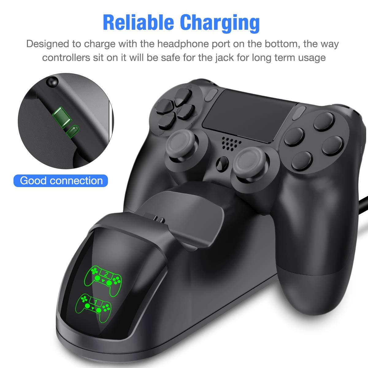 BEBONCOOL ps4 Controller Charger for Sony PS4 Wireless Controller ...