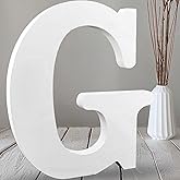 Amazon.com: AOCEAN 10 Inch White Big Wood Letters, Unfinished Wooden ...
