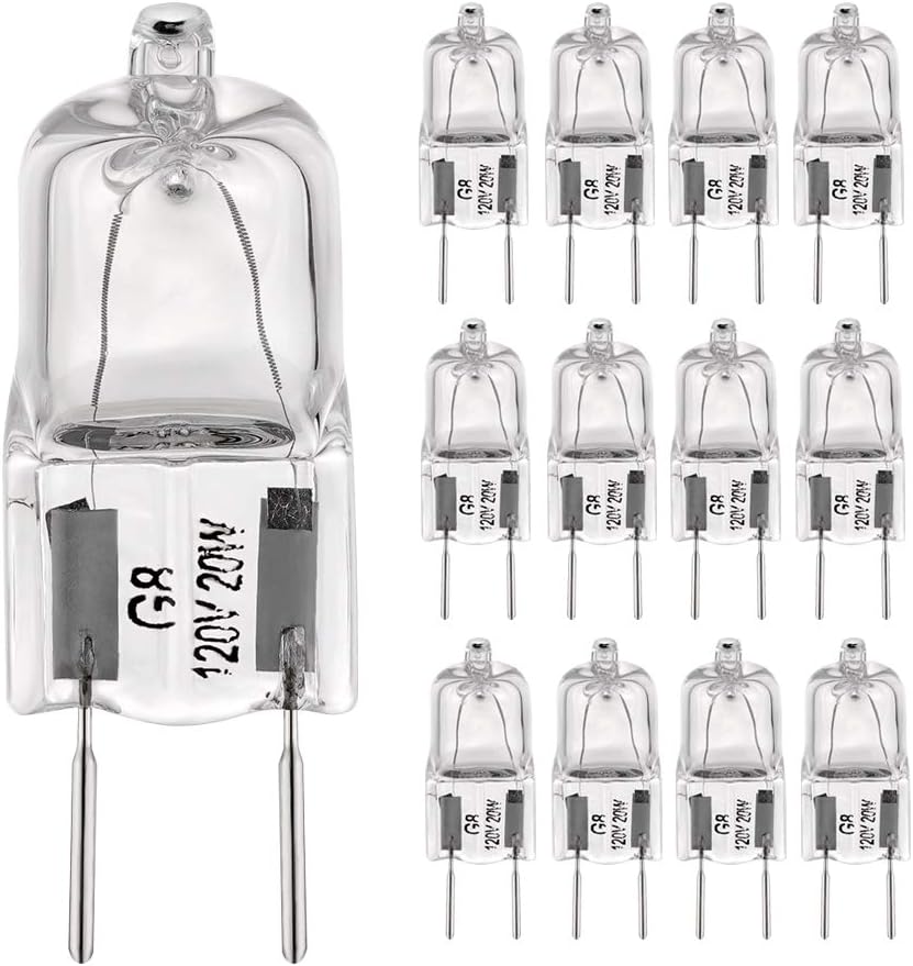 G8 Halogen Light Bulbs 20Watt 120Volt Halogen Light Bulb G8 Base Bi-Pin ...
