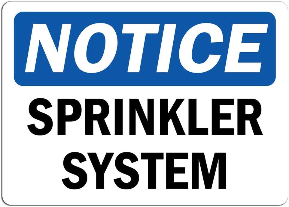 Amazon.com : Notice - Sprinkler System Sign | Label Decal Sticker ...