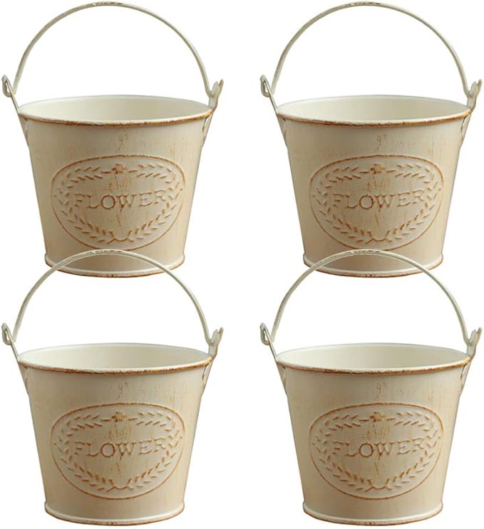 UPKOCH 4 Stücke Mini Eimer Eisen Blumeneimer Metalleimer Blecheimer ...