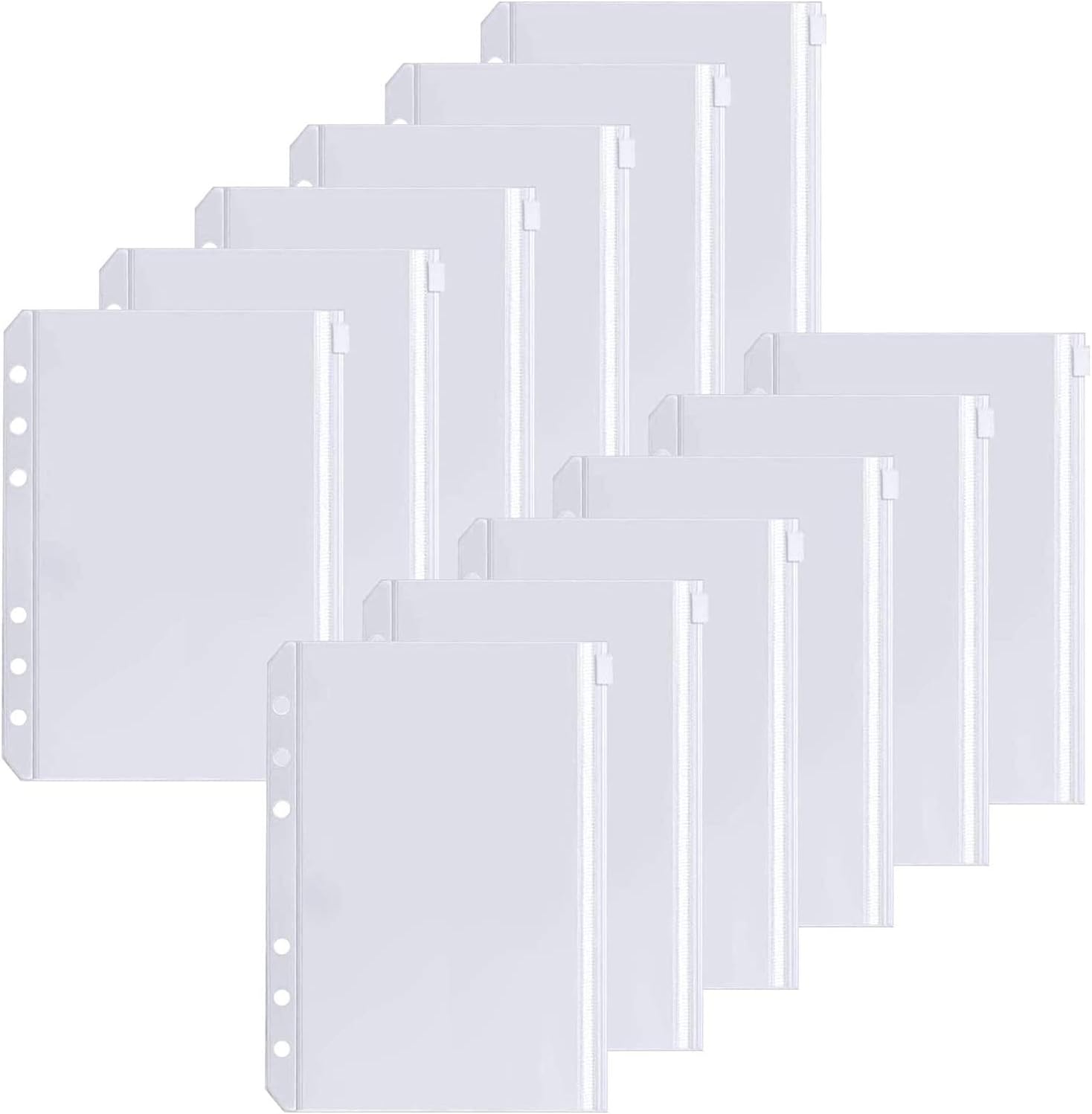 Toplive 12 PCS Binder Pockets, Letter/A5 Size Binder Zipper Folders ...