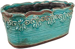 Amazon.com : Rectangular Ceramic Orchid Plant Pot French Country ...