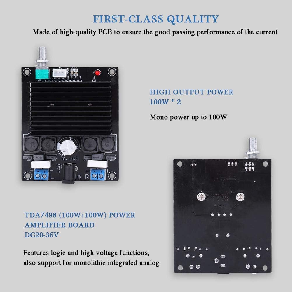 TDA7498 Digital Amplifier Board, DC 20V-36V 2x 100W Dual-Channel Stereo Audio Amplifier Module ...