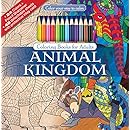 Amazon.com: Animal Kingdom Adult Coloring Book Set With 24 Colored ...