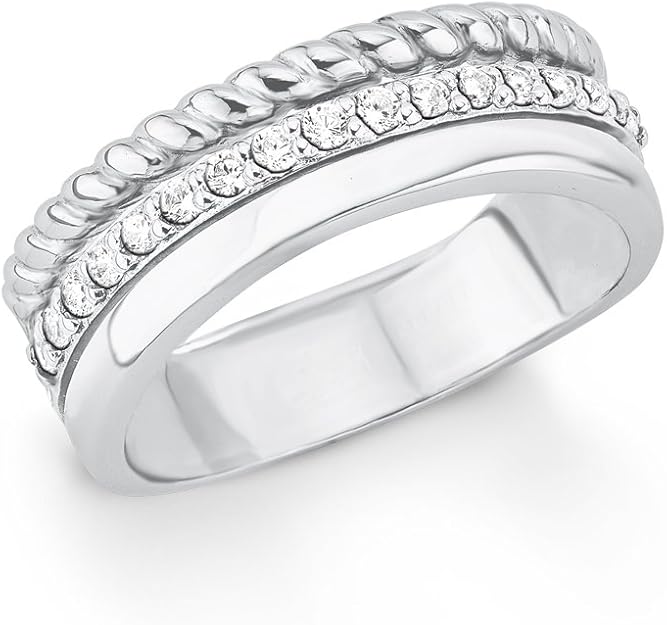 s.Oliver Damen-Ring 7,4 mm 925 Silber rhodiniert Zirkonia weiß: Amazon ...