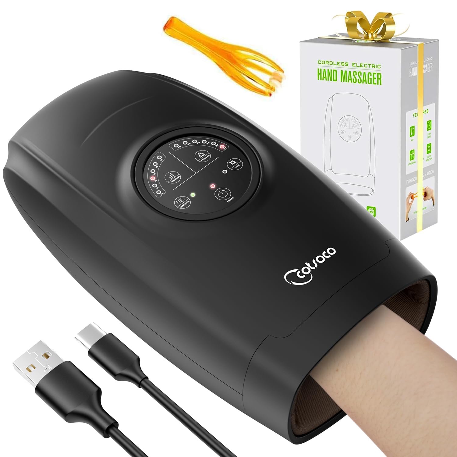 cotsoco Hand Massager with Heat and Compression, 3D Machine for ...