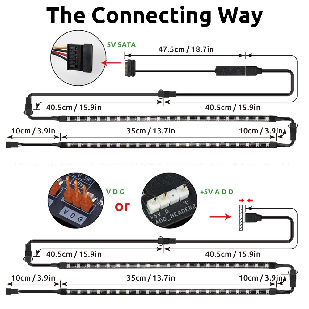 Mua PC Addressable RGB LED Strip Lights Kit - Magnetic PC Case Lighting ...