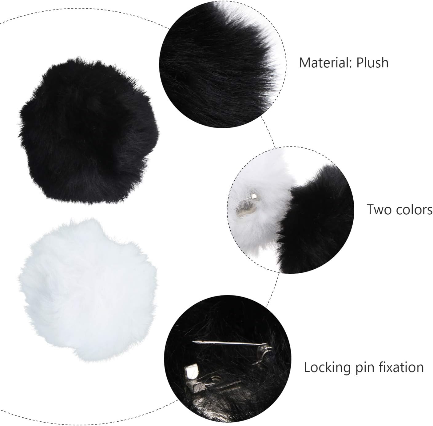 Happyyami 2pcs Plush Bunny Rabbit Tail Cosplay Rabbit Costume Tail ...