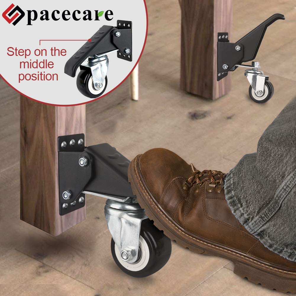 SPACECARE Workbench Casters kit 800Lbs Heavy Duty Retractable Workbench ...