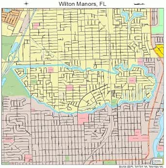 Amazon.com: Large Street & Road Map of Wilton Manors, Florida FL ...