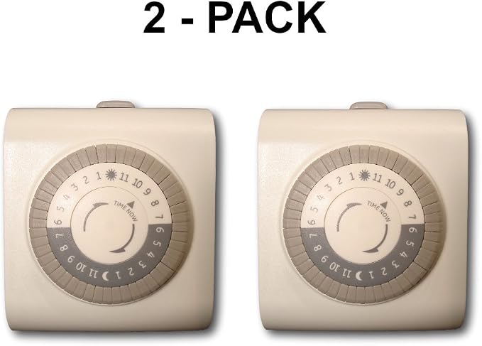 GE 15075 24-Hour Heavy Duty Electrical Outlet Timers with 2 Grounded ...