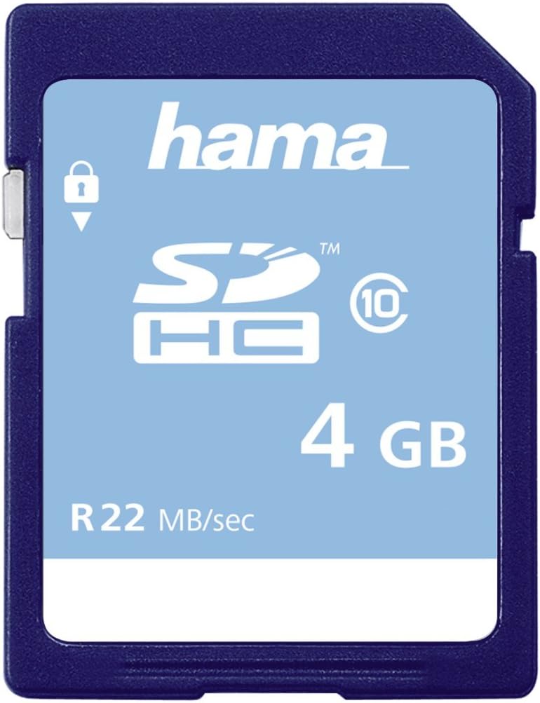 Hama Carte mémoire Photo (SDHC pour photo / Classe 10, 4 GB- 22 MB/s ...