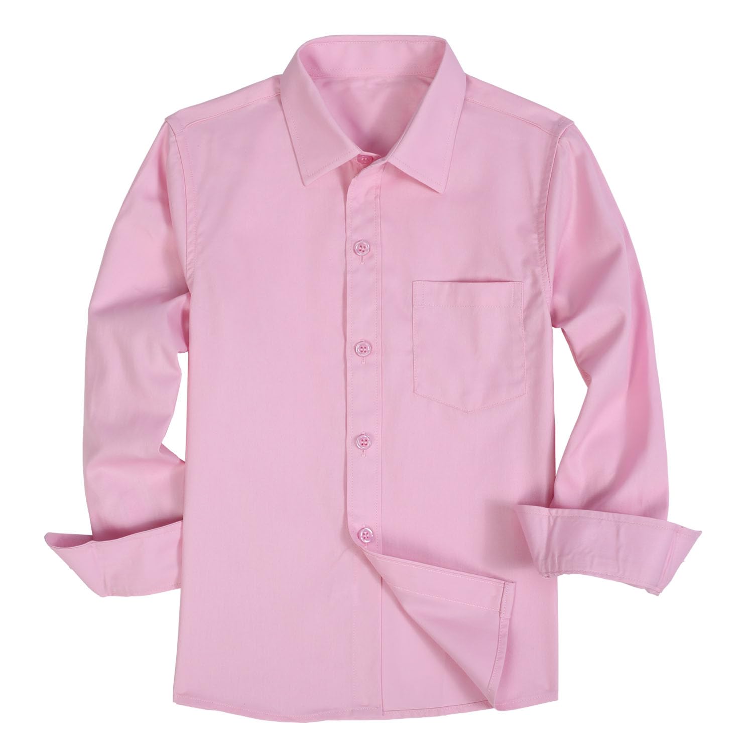 SHINFAN Boys' Long Sleeve Button Up Shirt for Kids Teens Youth Boy ...