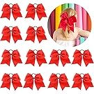 Amazon.com : 12 Pcs Large Cheer Bows 8" Bulk Hair Bow Accessories with ...