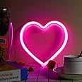 Amazon.com : EXF Pink Heart Neon Sign, Battery Operated or USB Powered ...