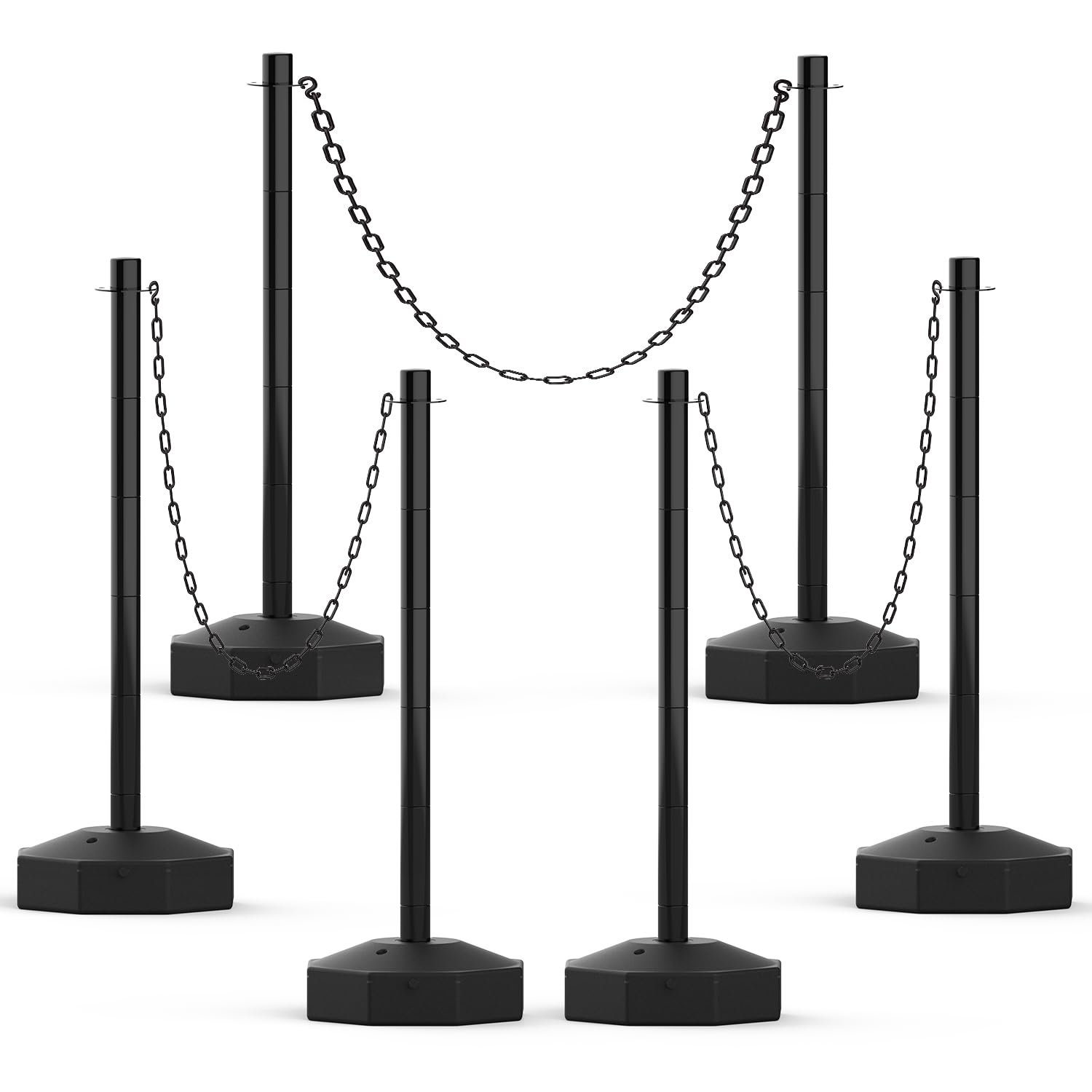 RoadHero 6 Pack Traffic Delineator Post Cones with Fillable Base ...