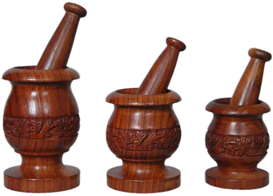 Buy Zed Blue Trading Guru's Wooden Okhli Mortar | Imam Dasta | Ohkli ...