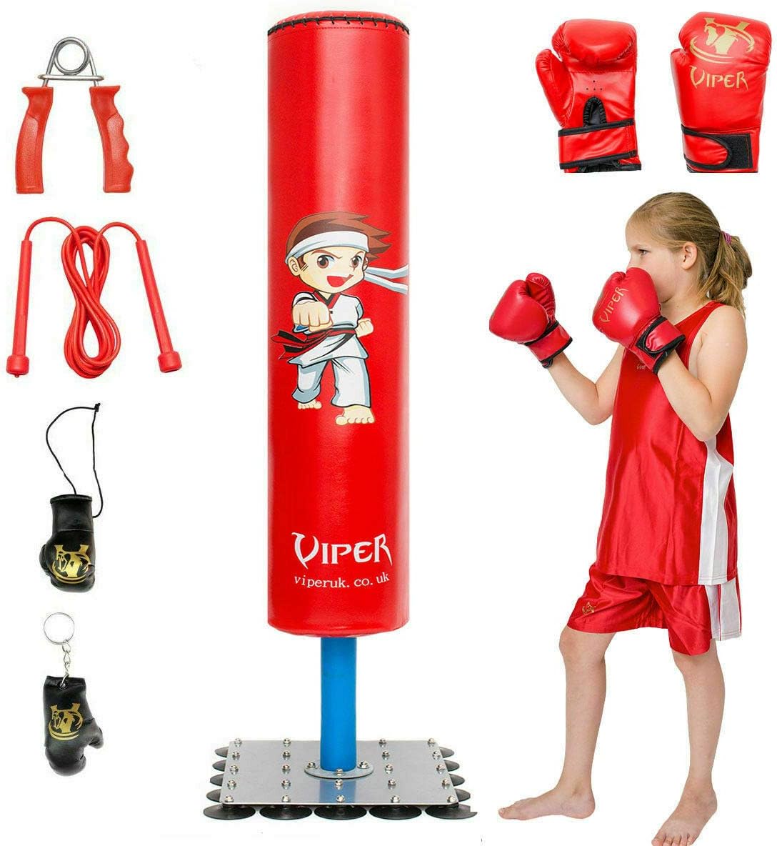 Viper Kids Junior Kick Gift Free Standing Boxing Punch Bag + Gloves ...