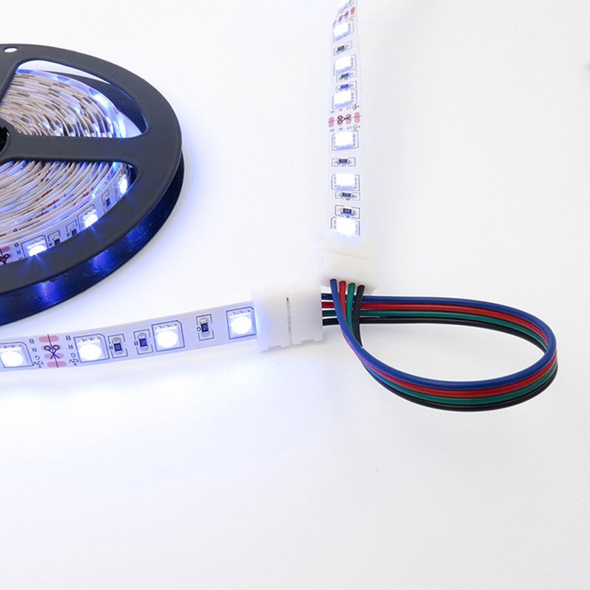 5050 4Pin LED Strip Connector Kit - 10mm RGB LED Connector Kit includes ...